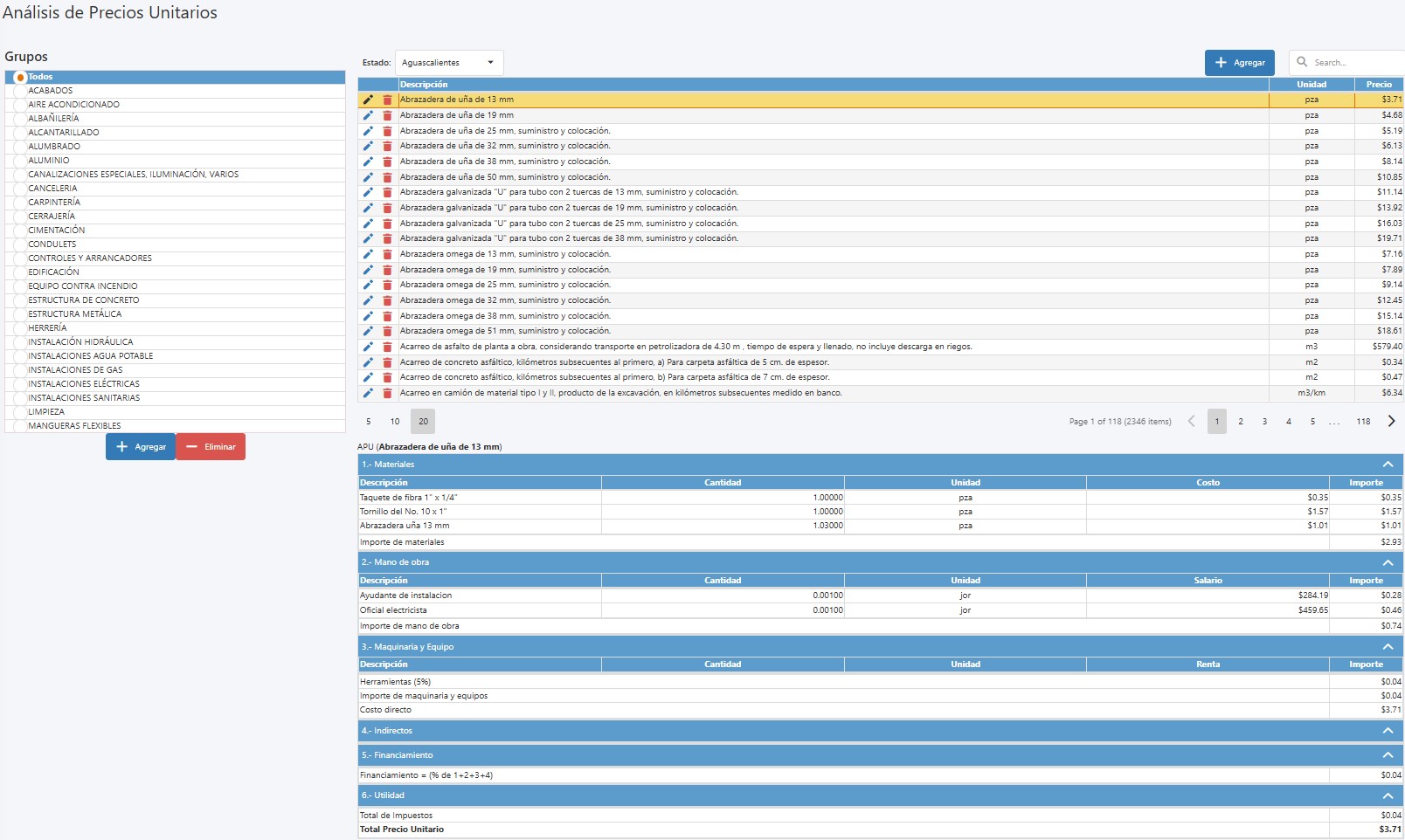 Análisis de precios unitarios - Apucons Colombia